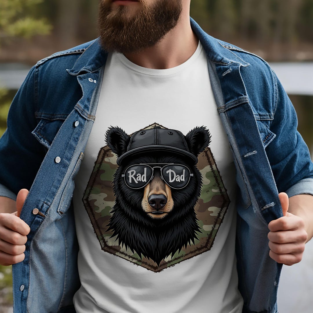 Rad Dad Png, Bear Dad Png, Father's Day Png, Camouflage Reel Rad Dad ...