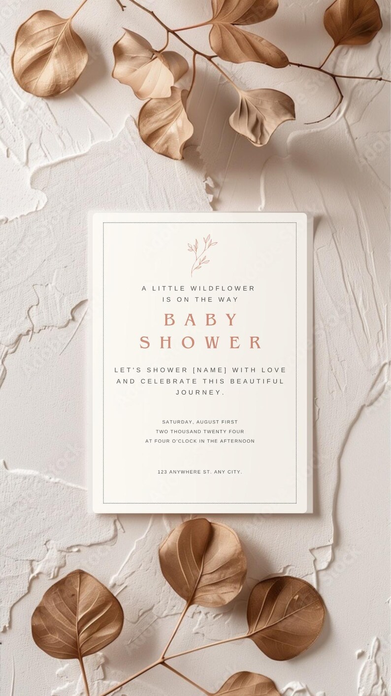 Editable Baby Shower Invitation Template | Floral Boho Theme | Instant ...