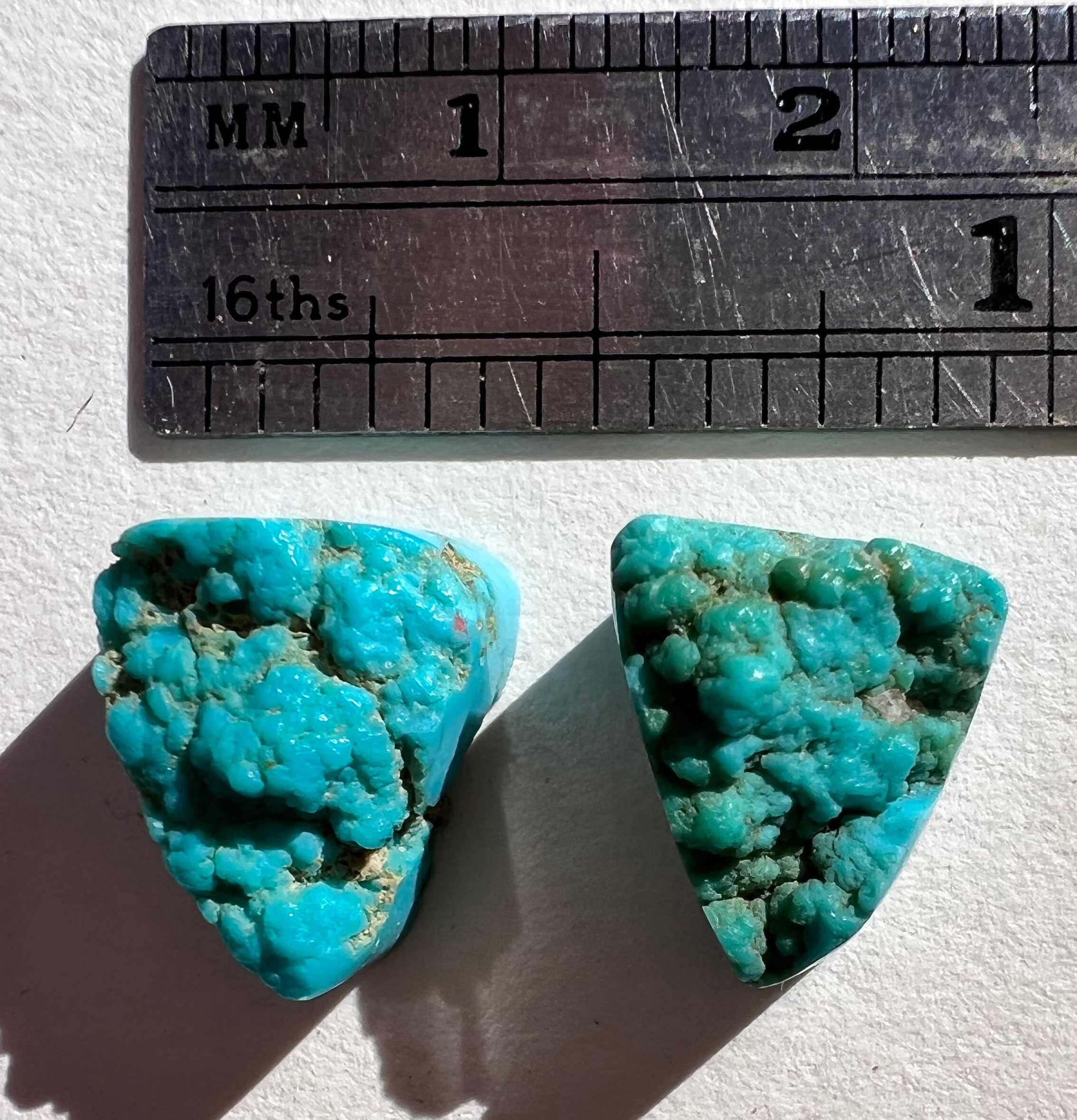 Turquoise Free Form Nodule Pair Natural Surface Beautiful Turquoise ...