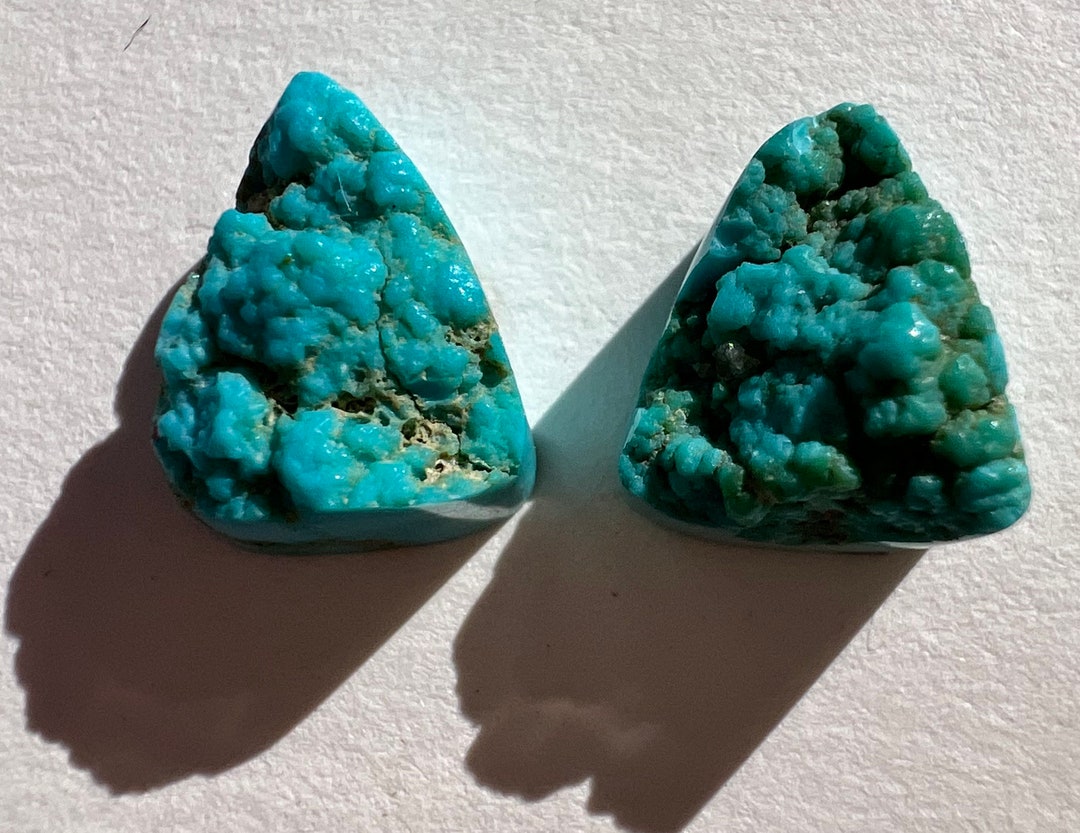 Turquoise Free Form Nodule Pair - Natural Surface - Beautiful Turquoise ...