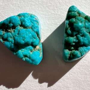 Turquoise Free Form Nodule Pair - Natural Surface - Beautiful Turquoise ...