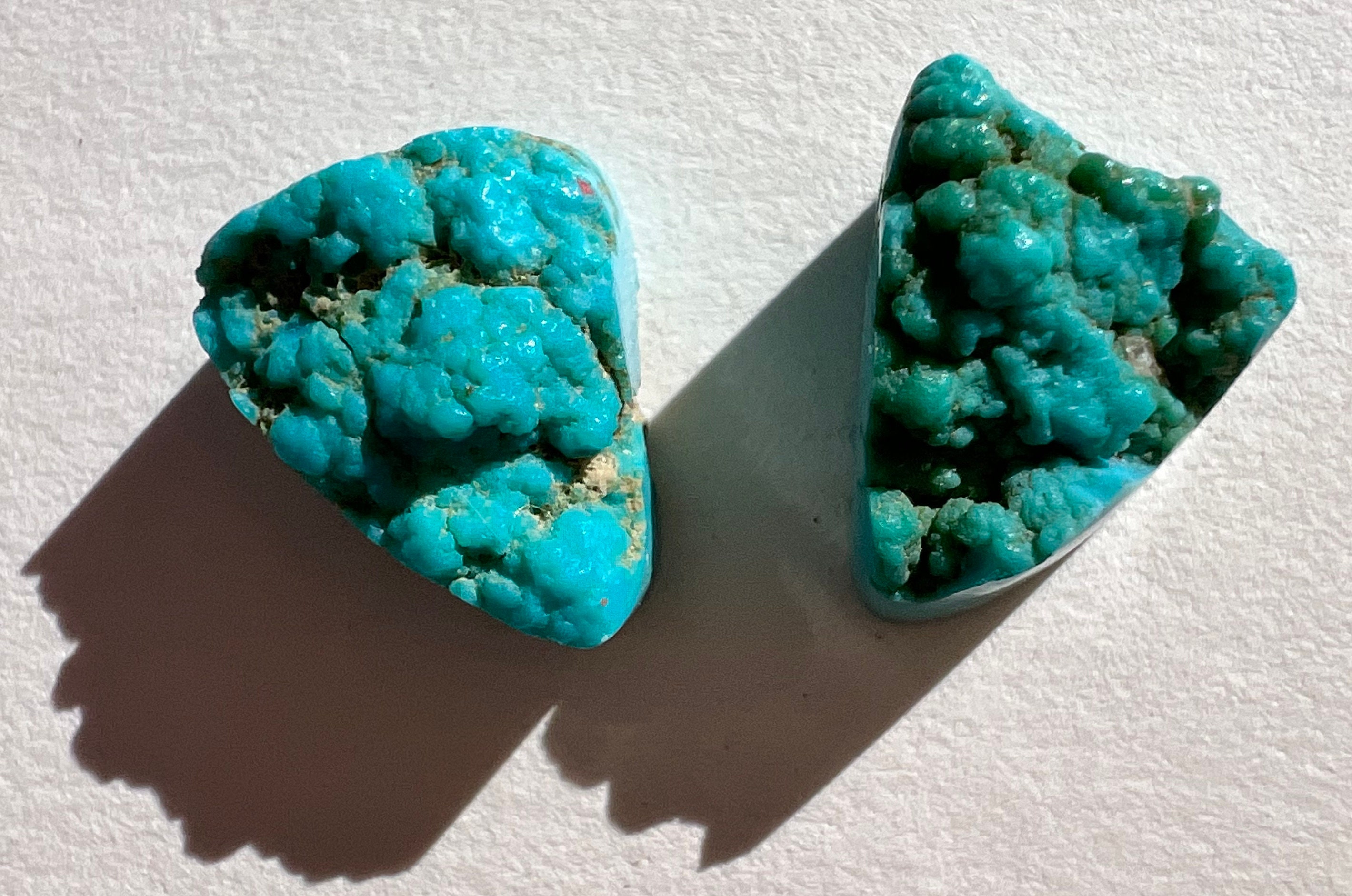 Turquoise Free Form Nodule Pair Natural Surface Beautiful Turquoise ...