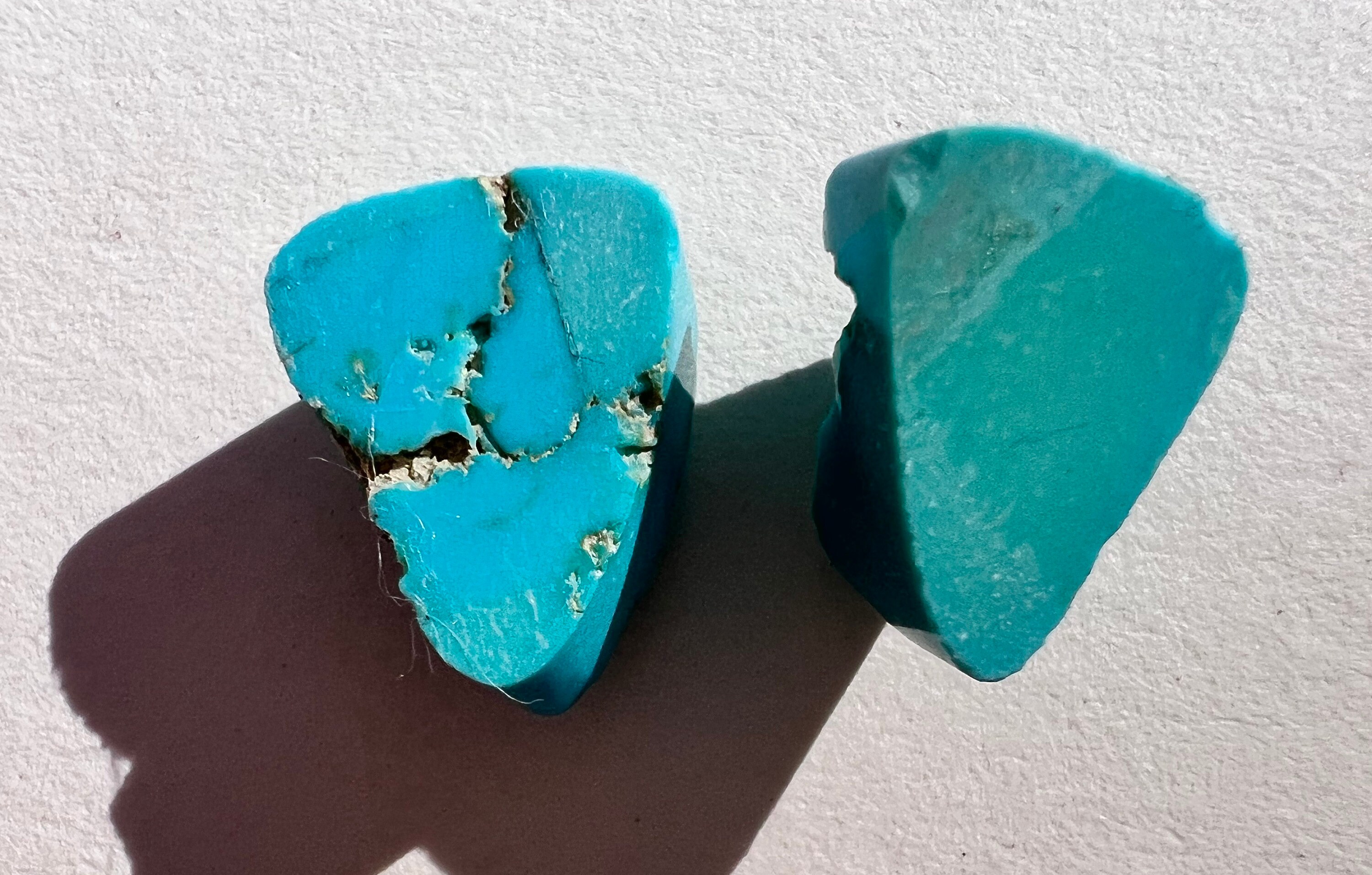 Turquoise Free Form Nodule Pair Natural Surface Beautiful Turquoise ...