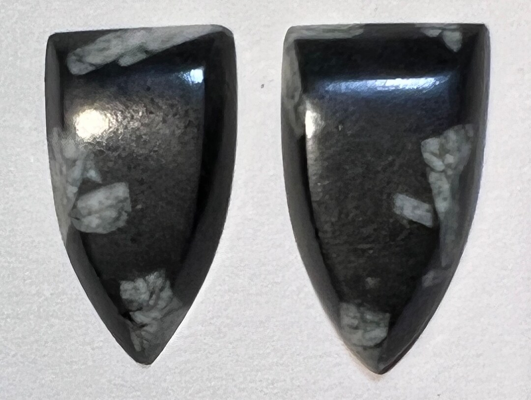 Chinese Writing Stone - Free Form Pair - Beautiful Black and White ...