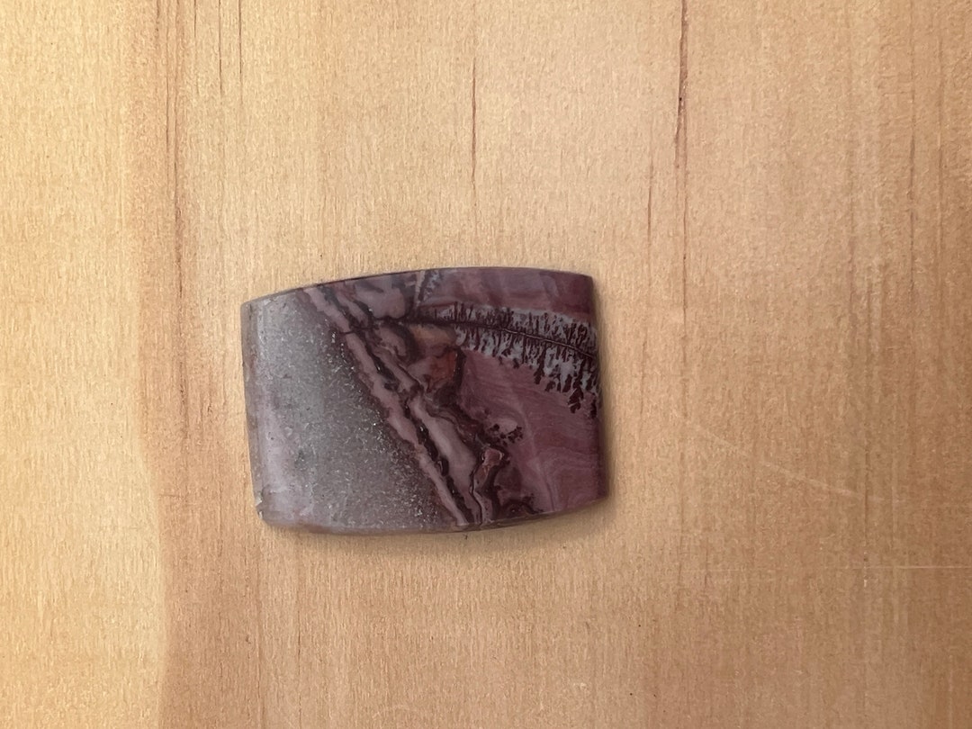 Banded Jasper and Quartz Plump Rectangle Cabochon - Lovely Mauve ...