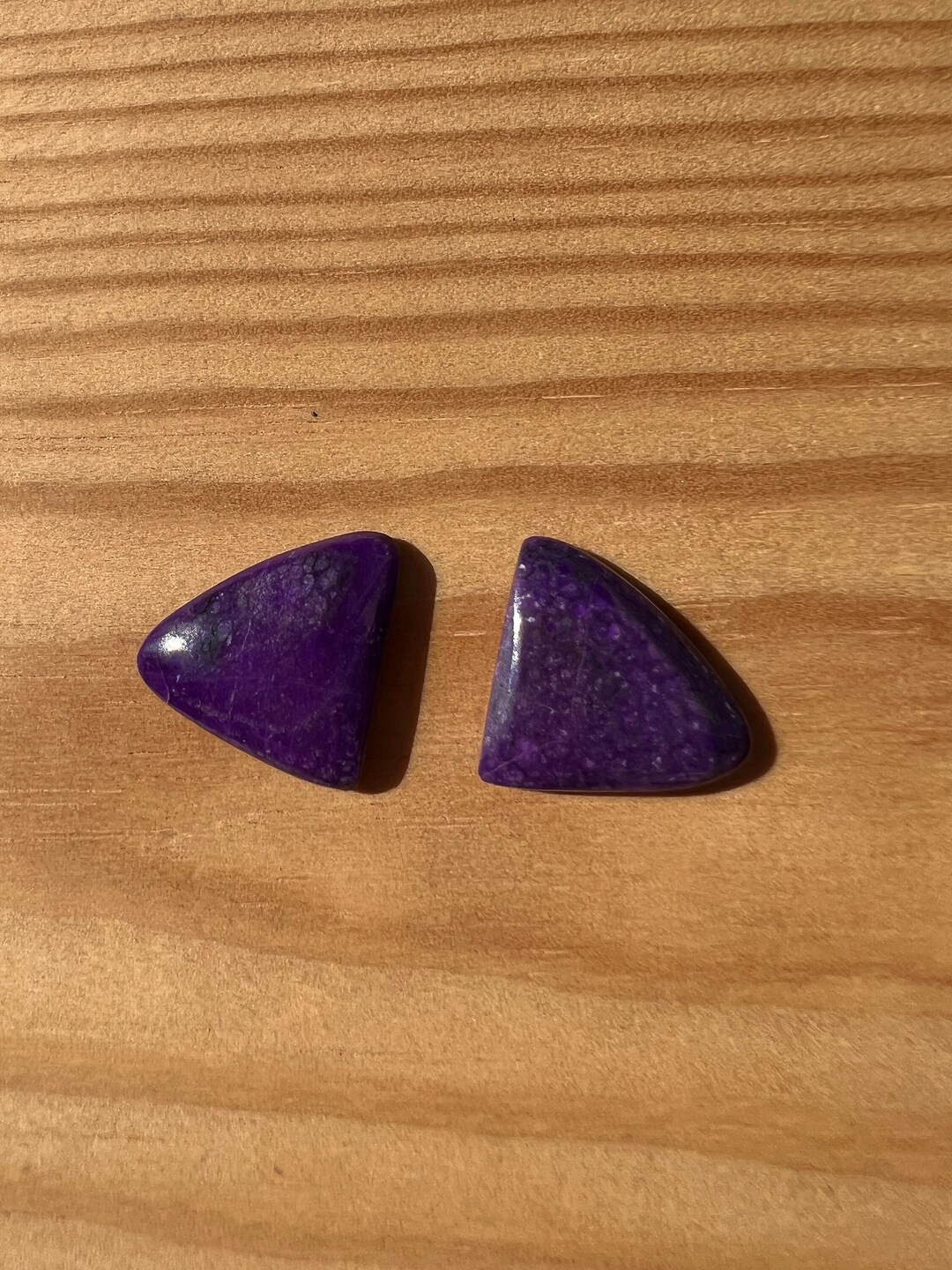 Sugilite Puffed Triangle Cabochon Pair Rich Dark Purple - Etsy