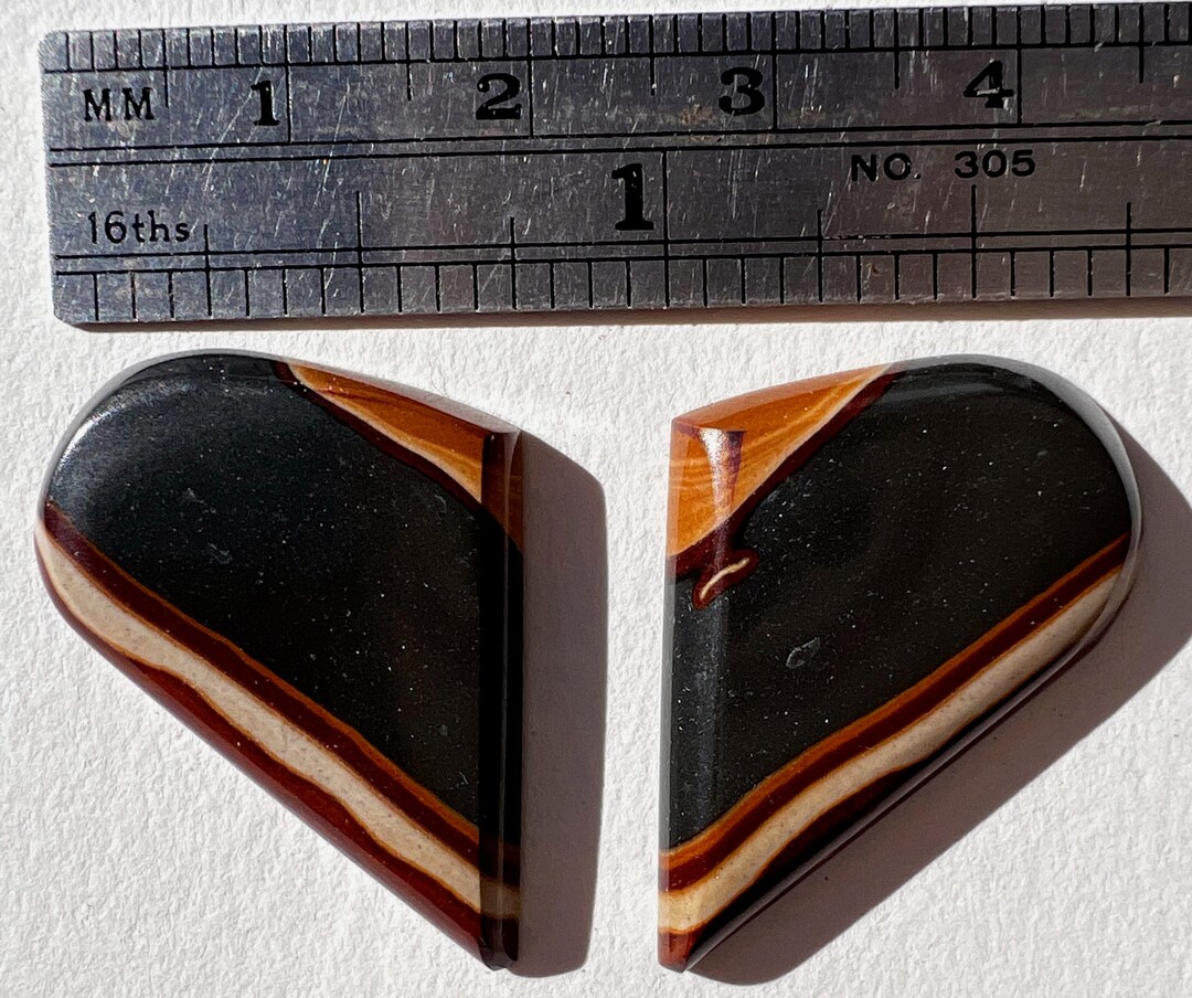Black and Brown Banded Jasper Free Form Pair - Beautiful Neutral Colors ...