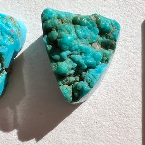 Turquoise Free Form Nodule Pair - Natural Surface - Beautiful Turquoise ...