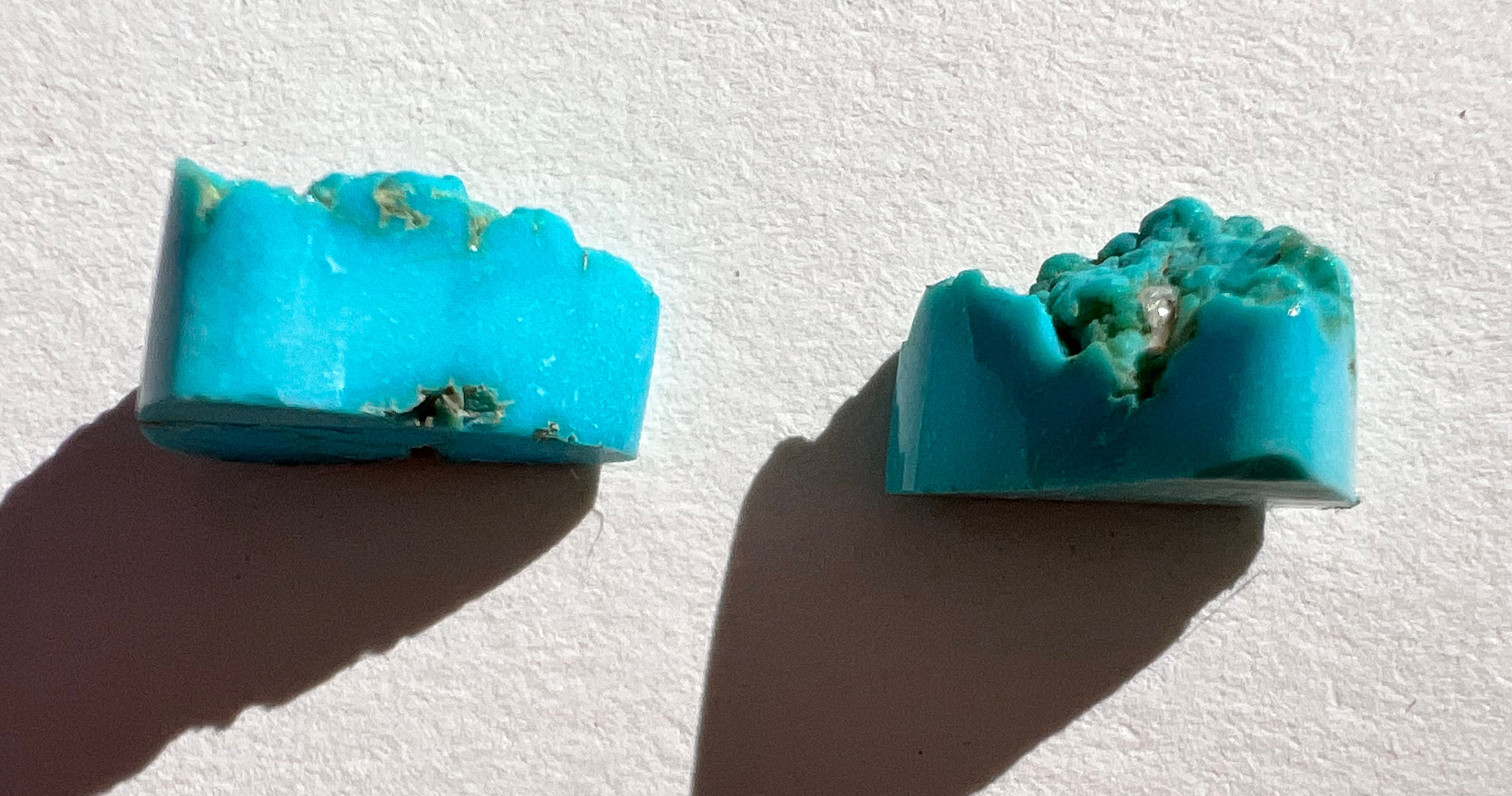 Turquoise Free Form Nodule Pair Natural Surface Beautiful Turquoise ...
