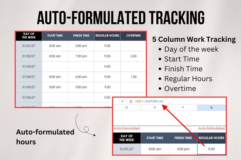 Weekly Timesheet Template | Time Tracker | Employee Timesheet | Project ...