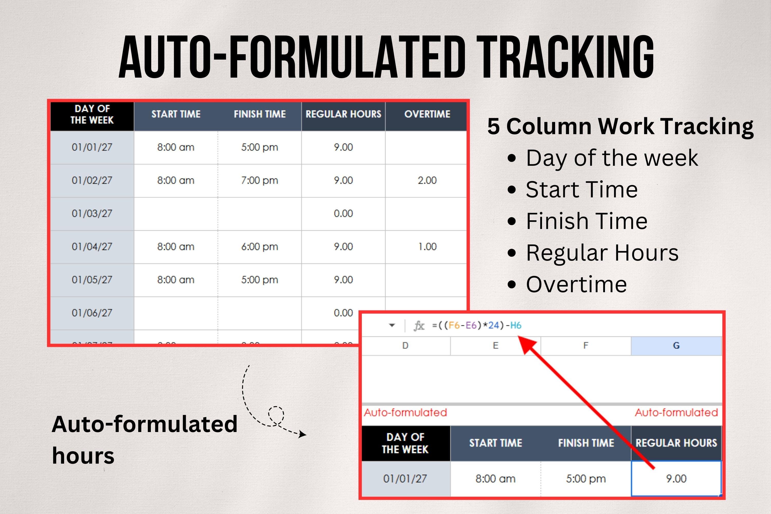Weekly Timesheet Template | Time Tracker | Employee Timesheet | Project ...