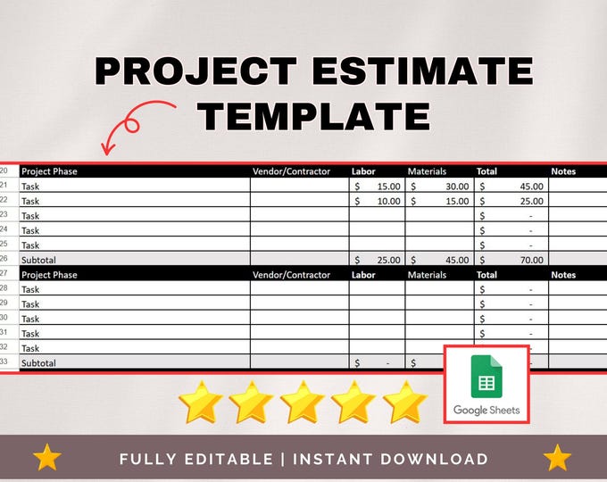 Printable Landscape Estimate Template | Quote Template | Job Estimate Form | Digital Download ...