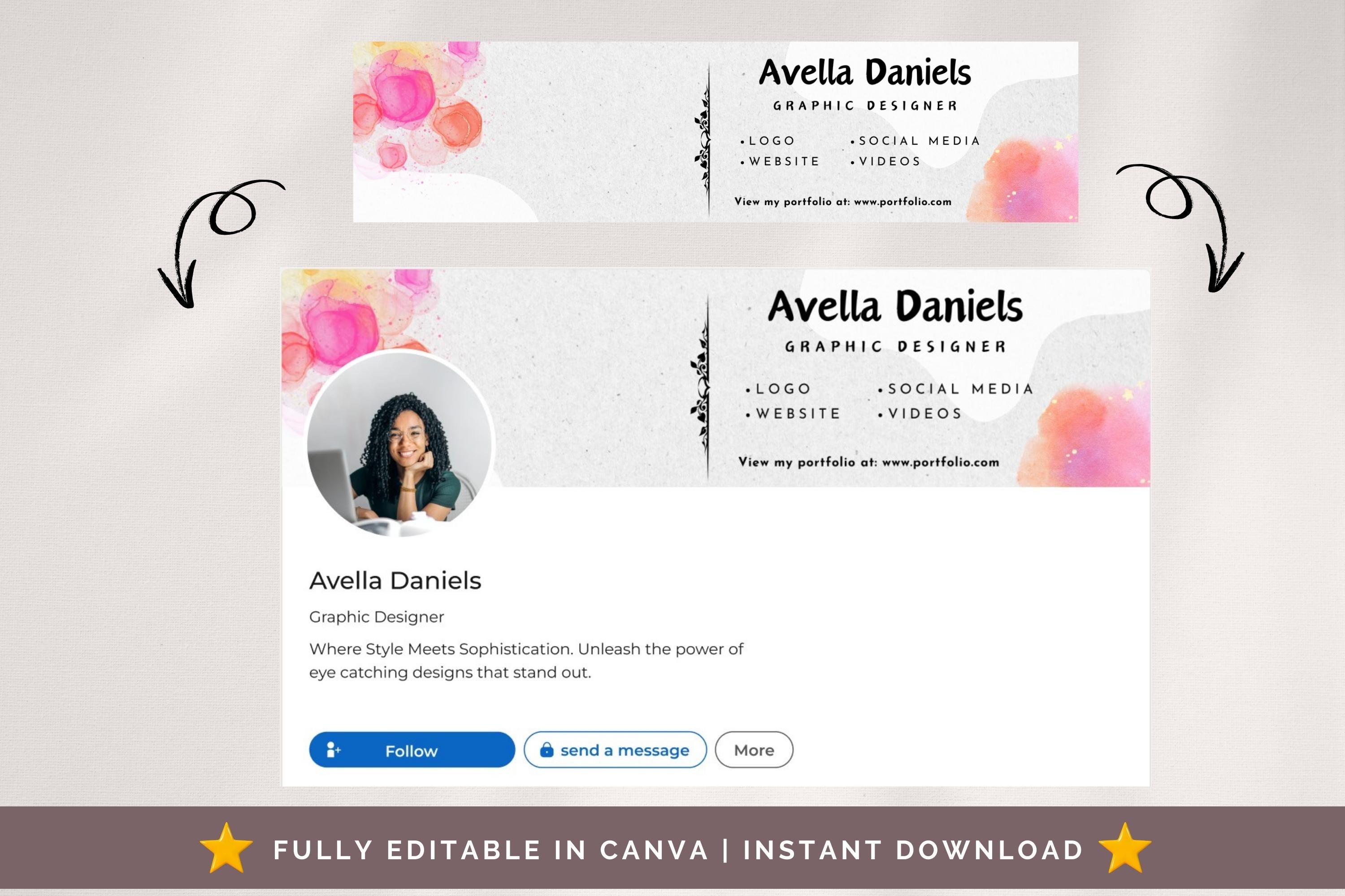 Minimalist Banner Design, Linkedin Custom Banner Editable Template ...