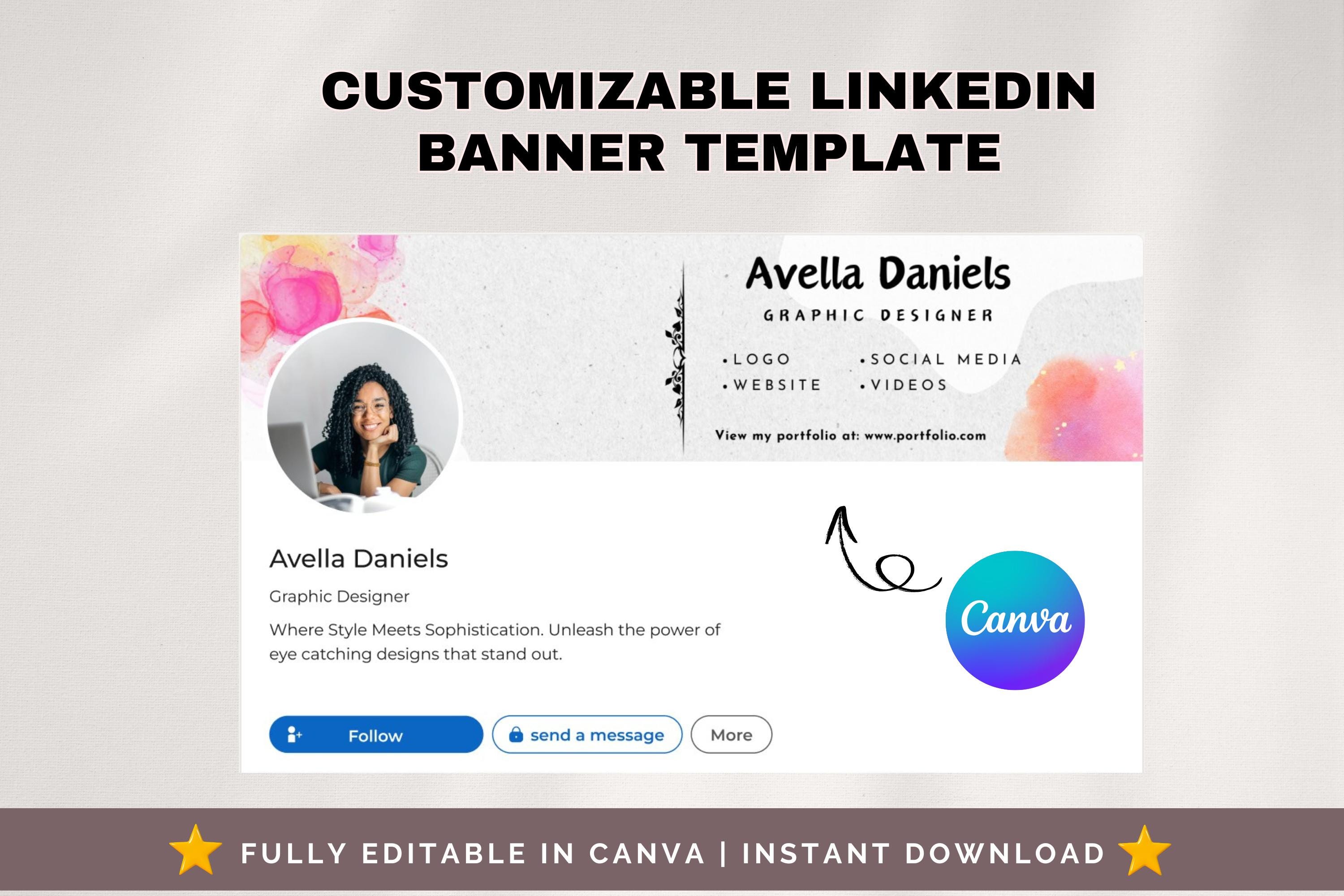 Minimalist Banner Design, Linkedin Custom Banner Editable Template ...