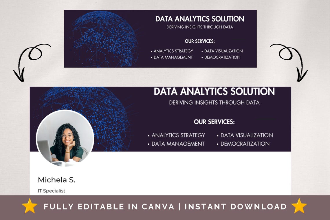 Linkedin Custom Banner Editable Template, Personalized Linkedin Premium ...