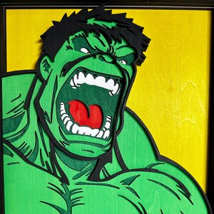 The Hulk - 3D Layered Laser Wood Wall Art – Designs for Living Room ...