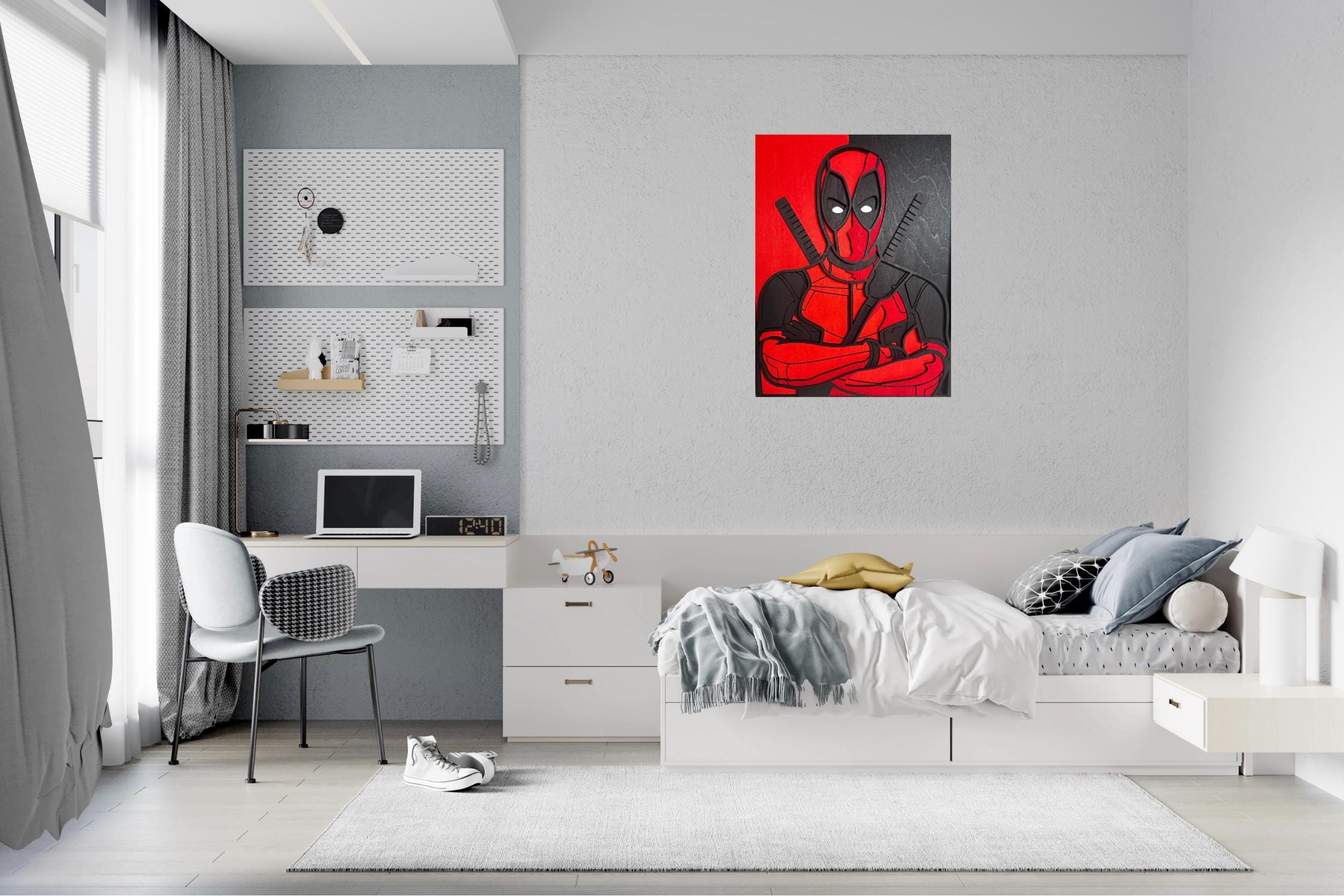 Deadpool - 3D Layered Laser Wood Wall Art – Designs for Living Room ...