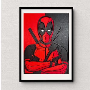 Deadpool - 3D Layered Laser Wood Wall Art – Designs for Living Room ...