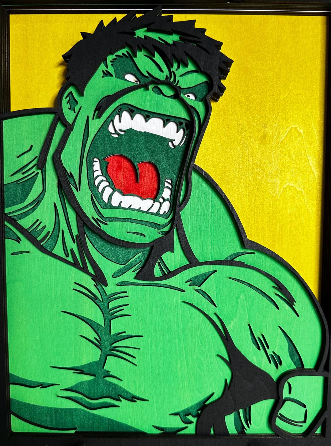 The Hulk - 3D Layered Laser Wood Wall Art – Designs for Living Room ...