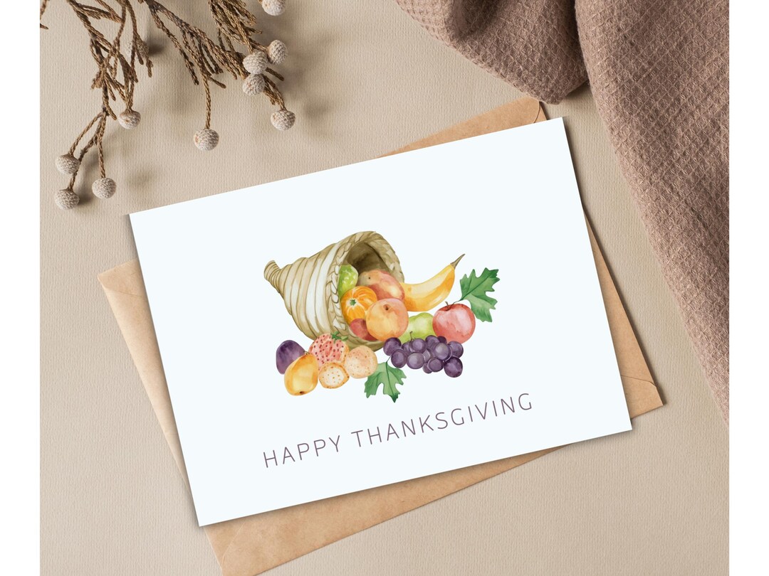 Printable Thanksgiving Card, Thanksgiving Greeting Card, Thanksgiving ...