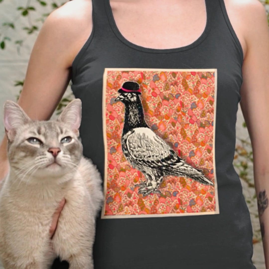 Pigeon Shirt Tank Top Unisex - Pigeon Tank Top - Playful Bird Tank ...