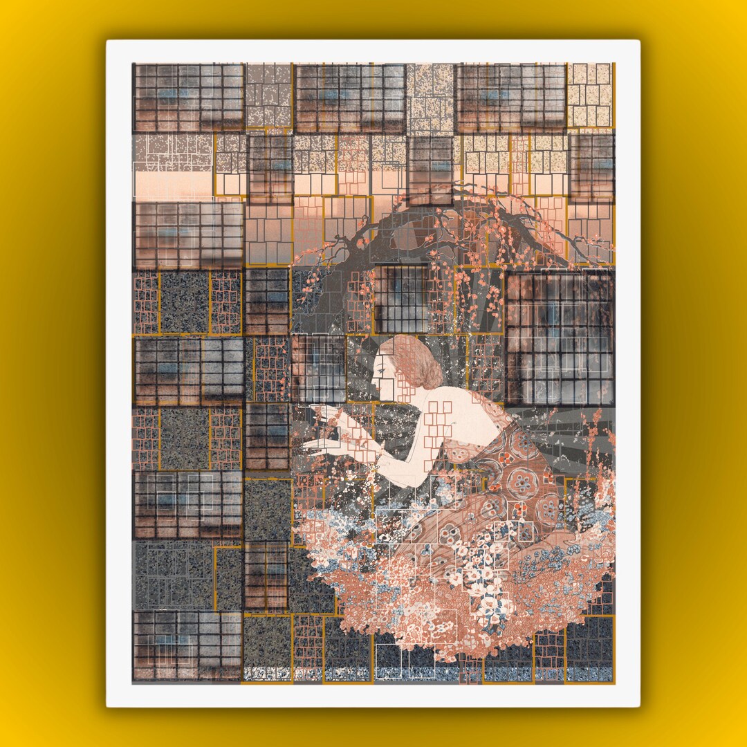 Woman Planting Tree Tree Art Print for Art Lovers of Modern Art Fans of ...