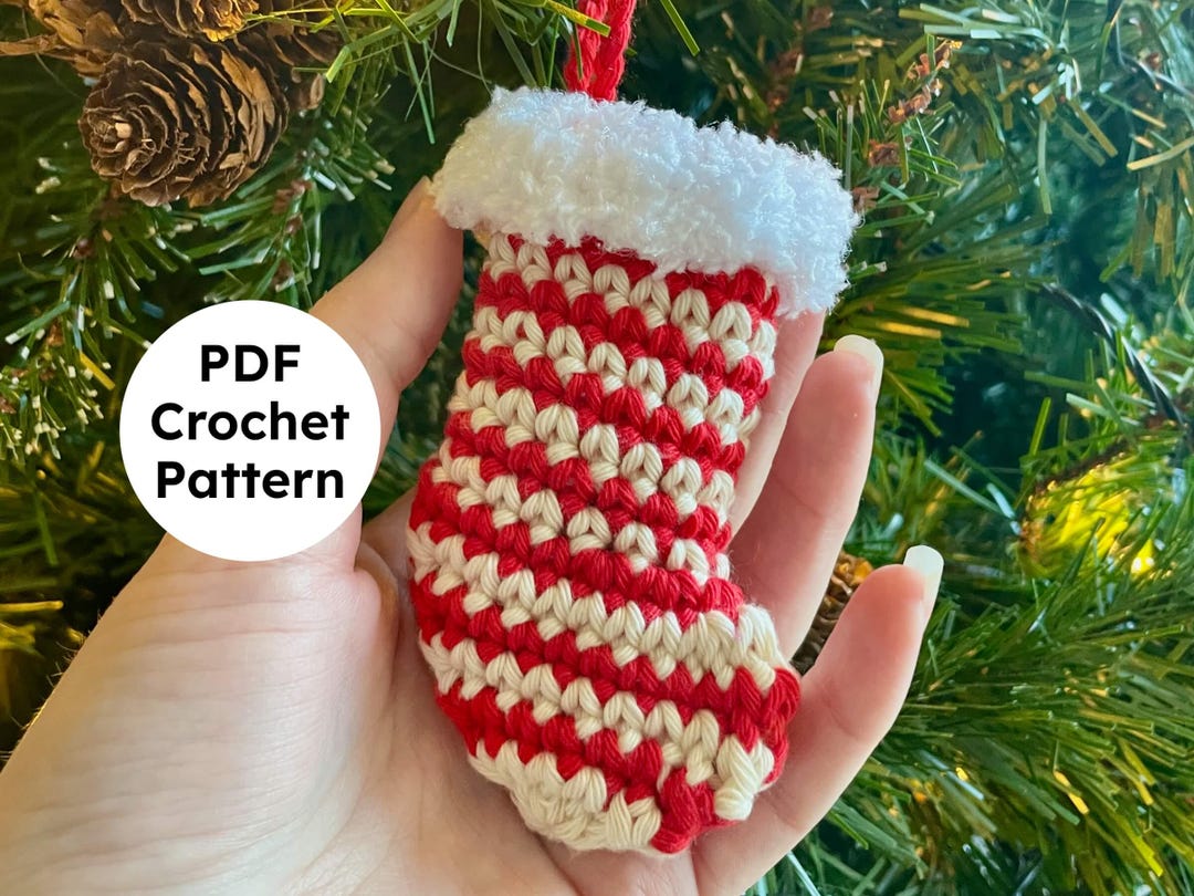 Easy Mini Stocking Crochet Pattern - Printable PDF - Crochet a ...