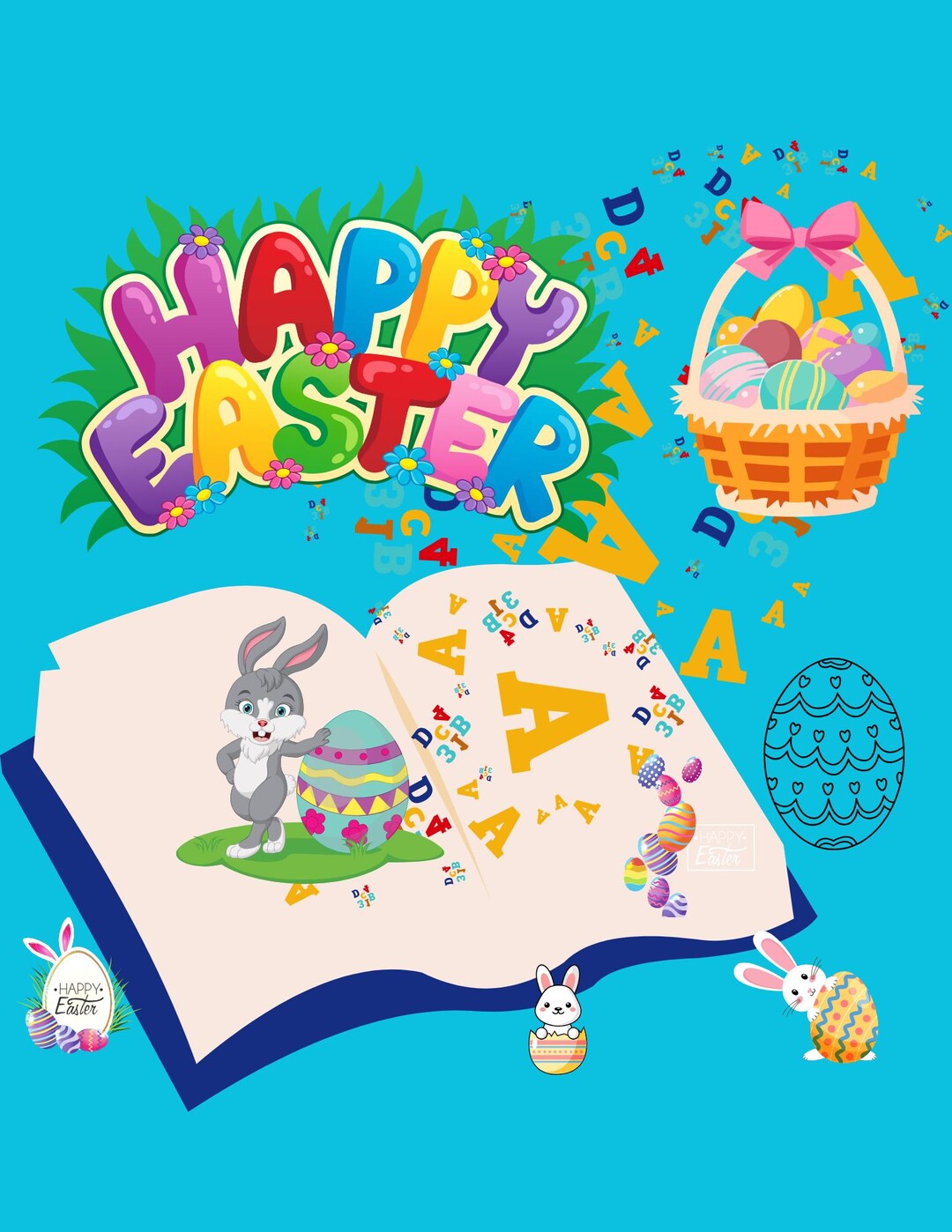 Happy Easter Coloring Pages for Kids – 80 Printable Holiday Activity ...