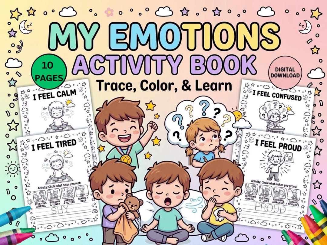 My Emotions Activity Book | SEL Coloring Pages for Kids (digital ...
