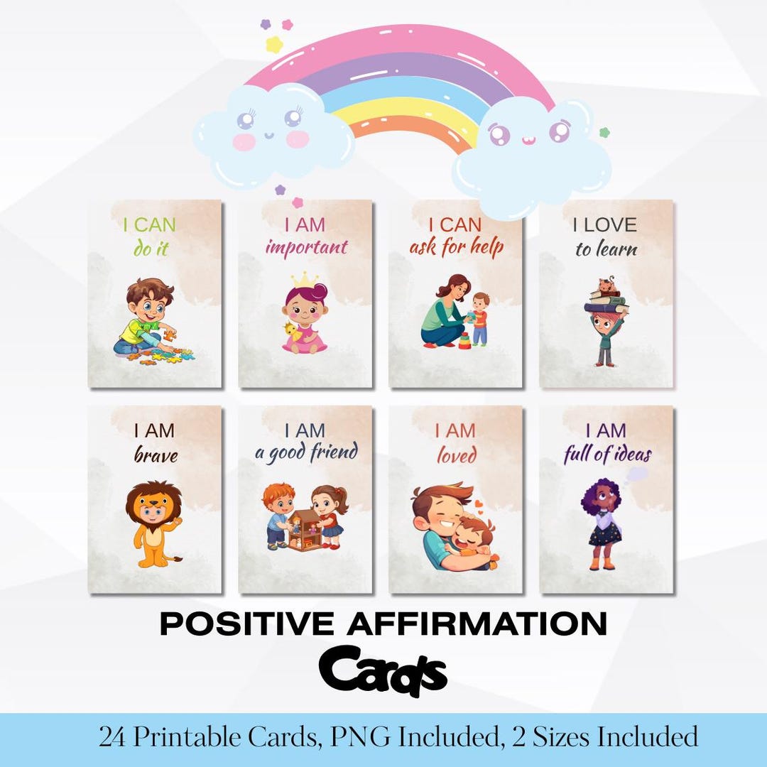 Affirmation Cards for Kids Printable, Positive Affirmation Cards, Kids ...