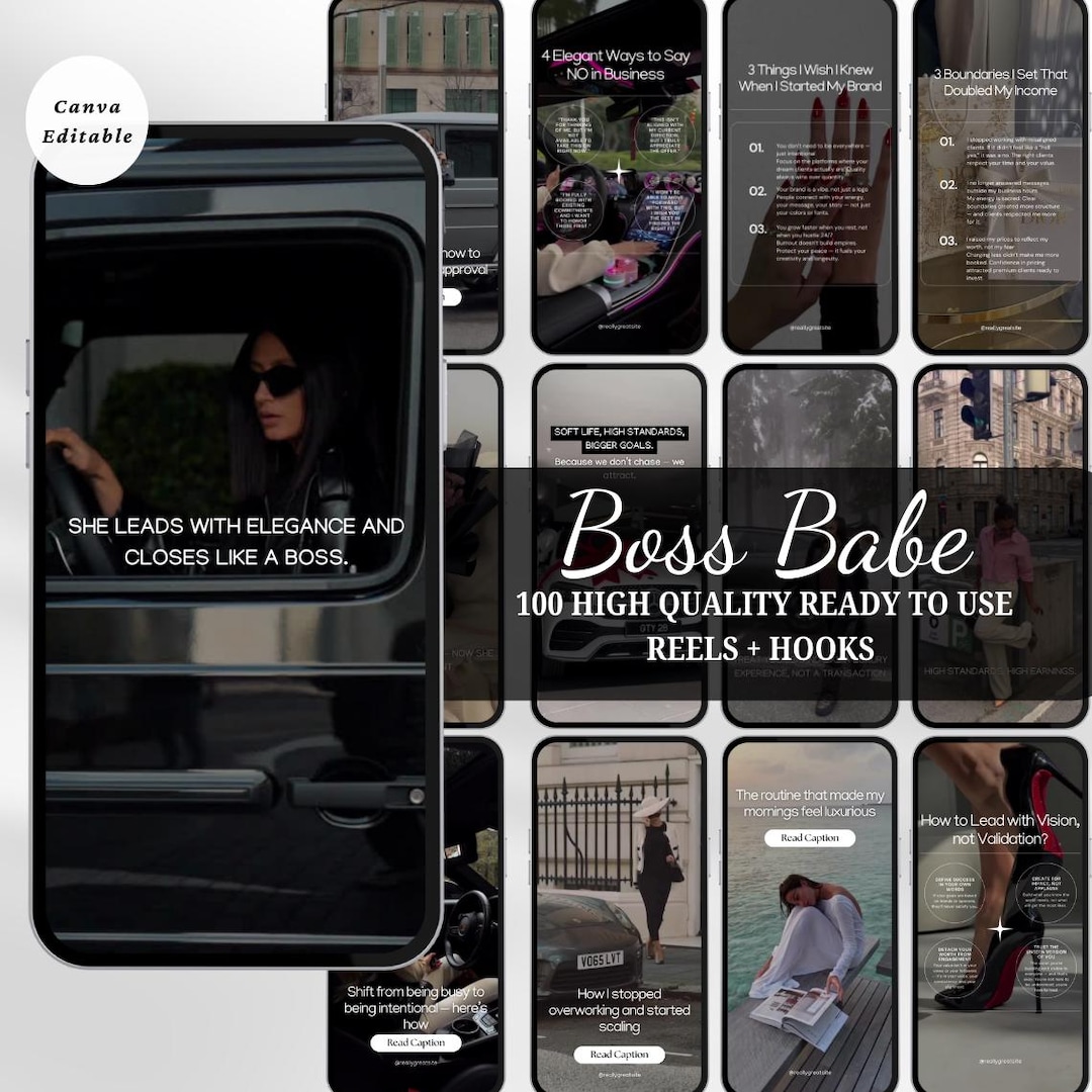 100 Boss Babe Instagram Reels With Hooks, Faceless Marketing ...