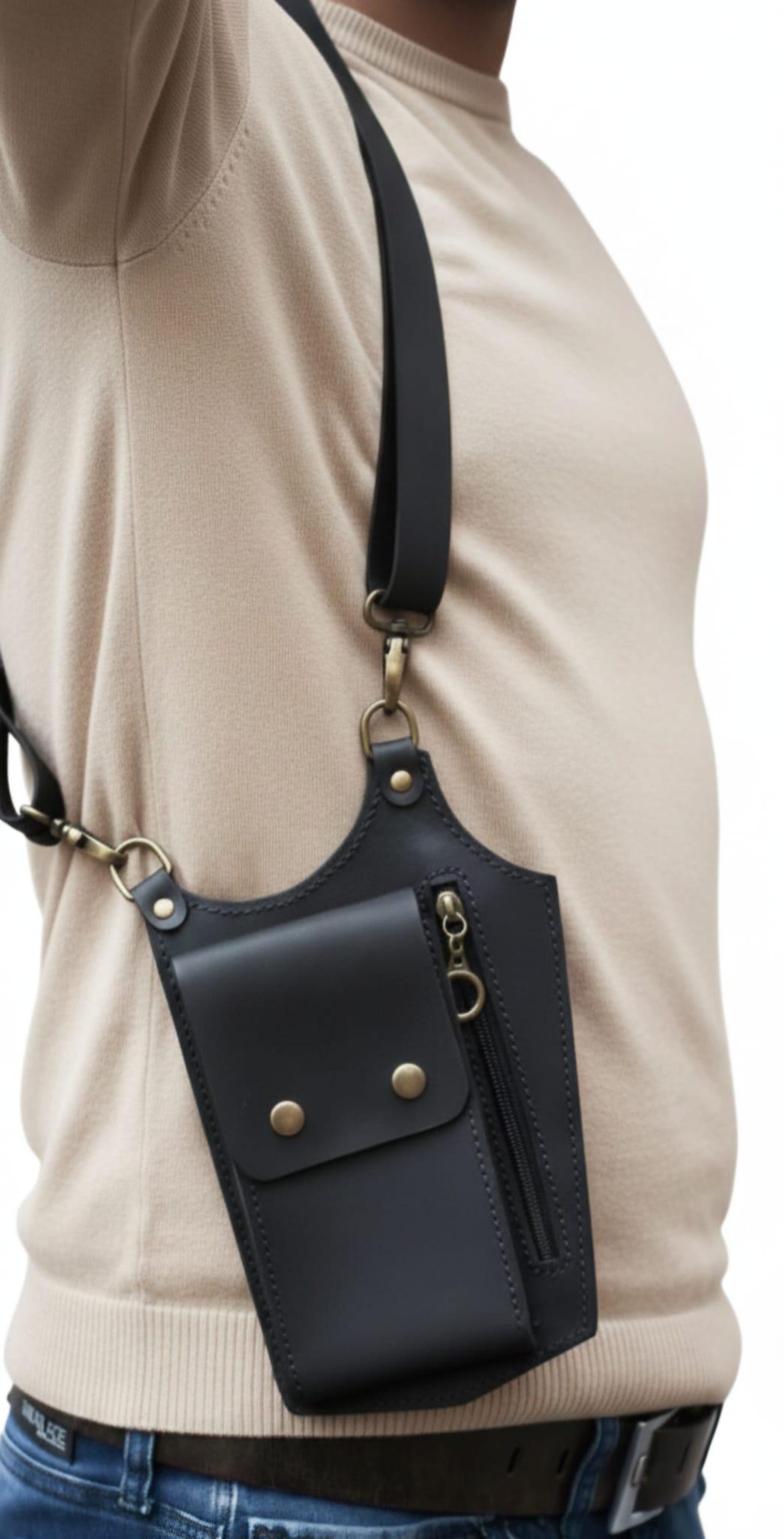 Special Design Leather Holster Bag in the Shape of a Wearable Vest - Etsy