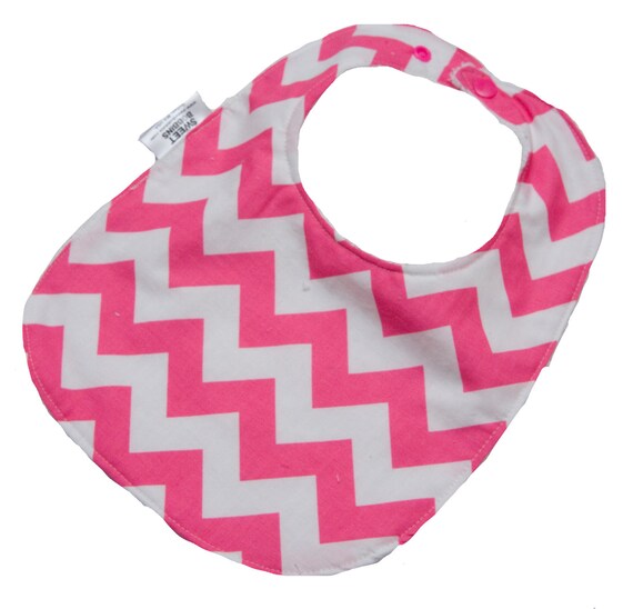 Items similar to Pink Chevron Bib - Infant or Toddler Bib - ADJUSTABLE ...