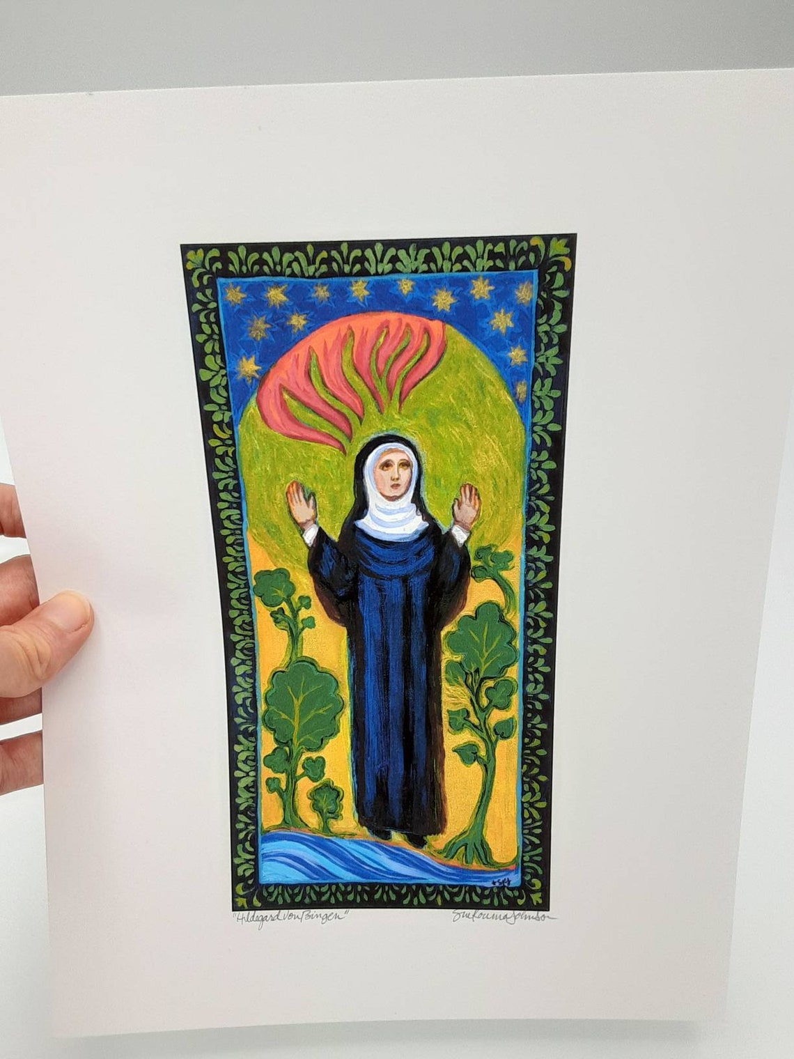 Saint Hildegard Von Bingen Catholic Art Print - Etsy
