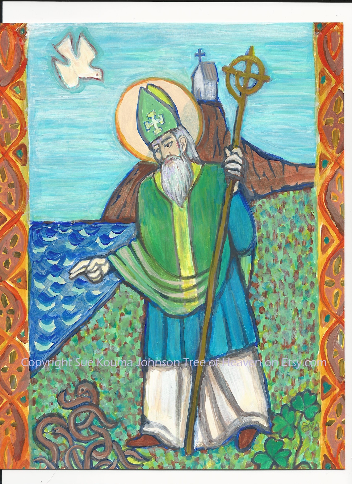 Saint Patrick Artwork Patron Saint of Ireland Catholic Art - Etsy