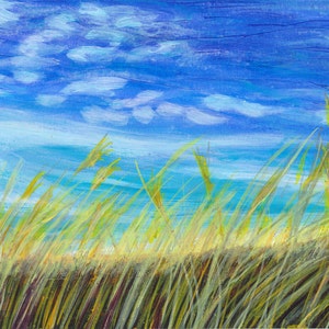 Prairie Grasses Fine Art Print Landscape Painting Blue Skies Wedding ...