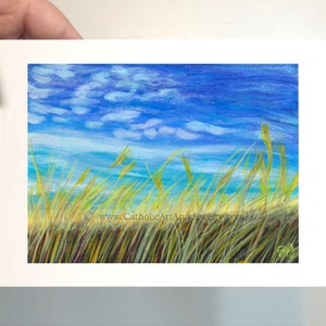 Prairie Grasses Fine Art Print Landscape Painting Blue Skies Wedding ...