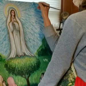 Our Lady of Fatima Original Painting on Canvas - Etsy