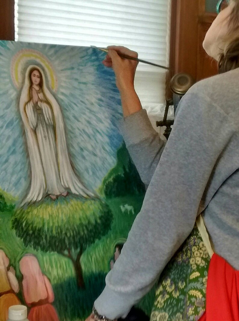 Our Lady of Fatima Printed on Canvas - Etsy