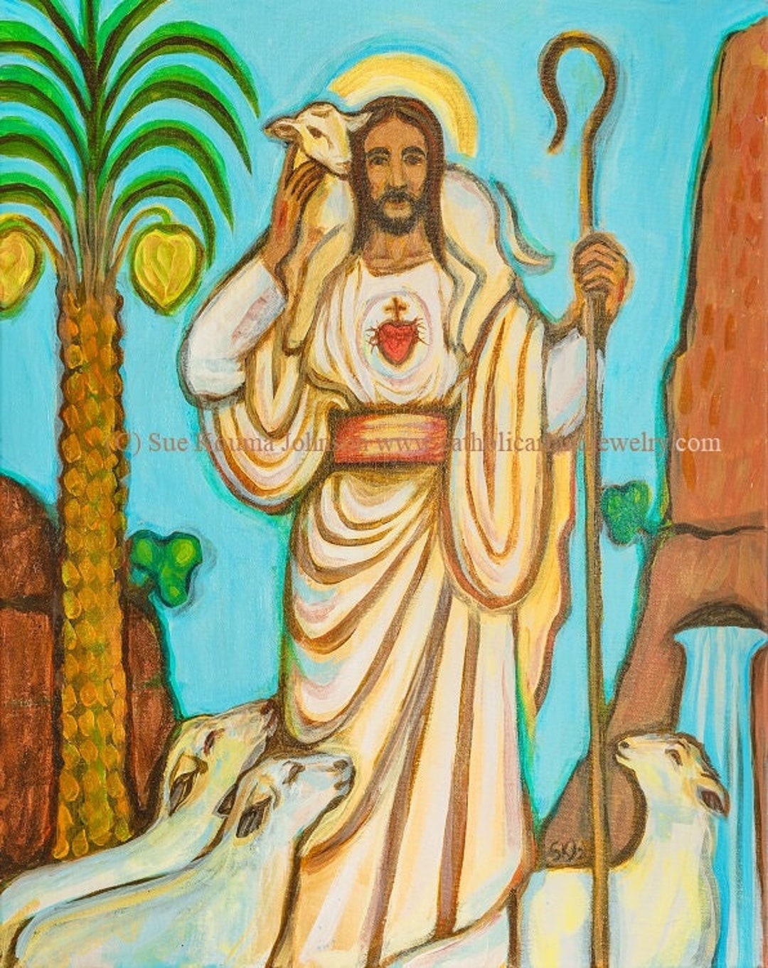 Sacred Heart of Jesus the Good Shepherd Print - Etsy