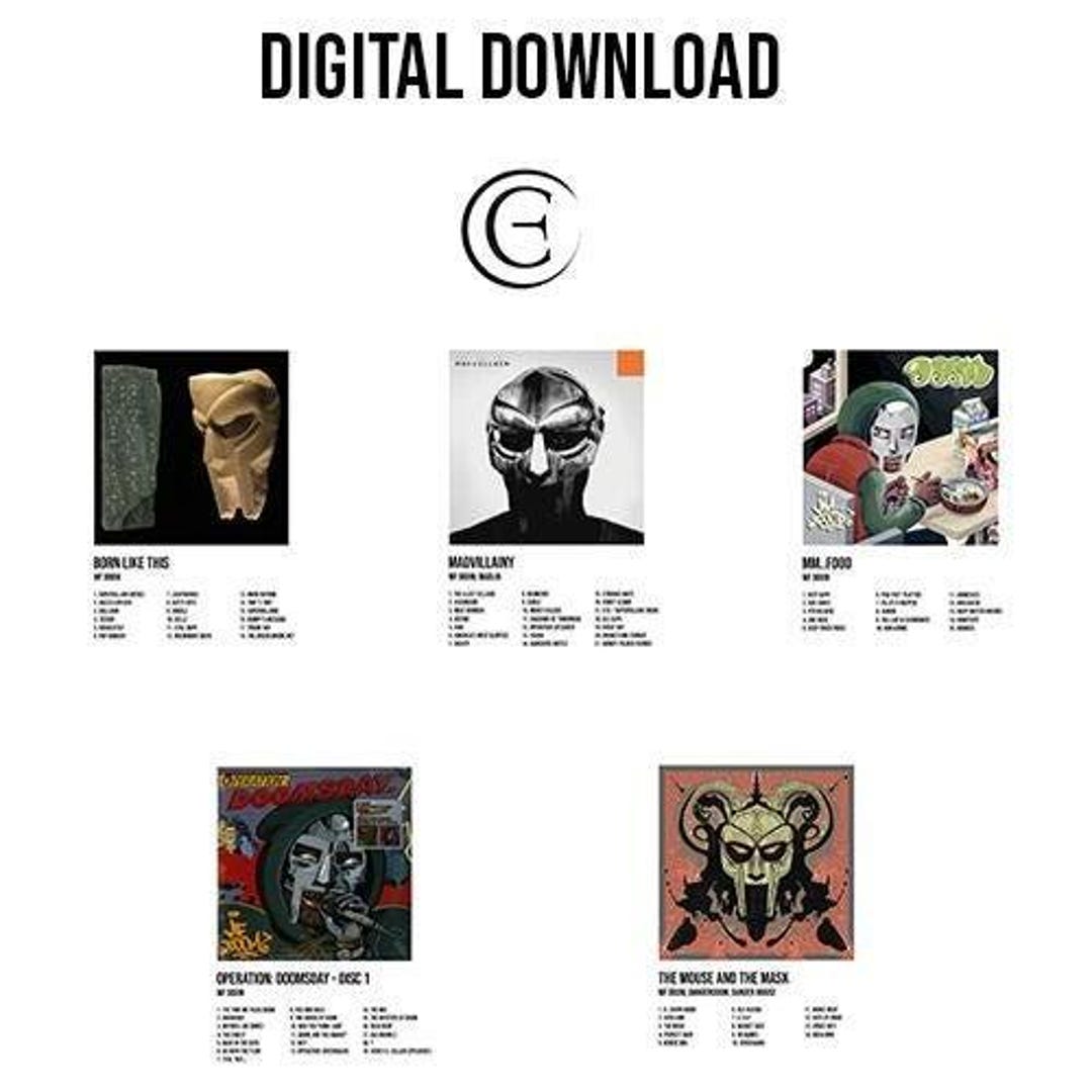 MF Doom Album Covers Poster Set | Digital Download Music Wall Art ...