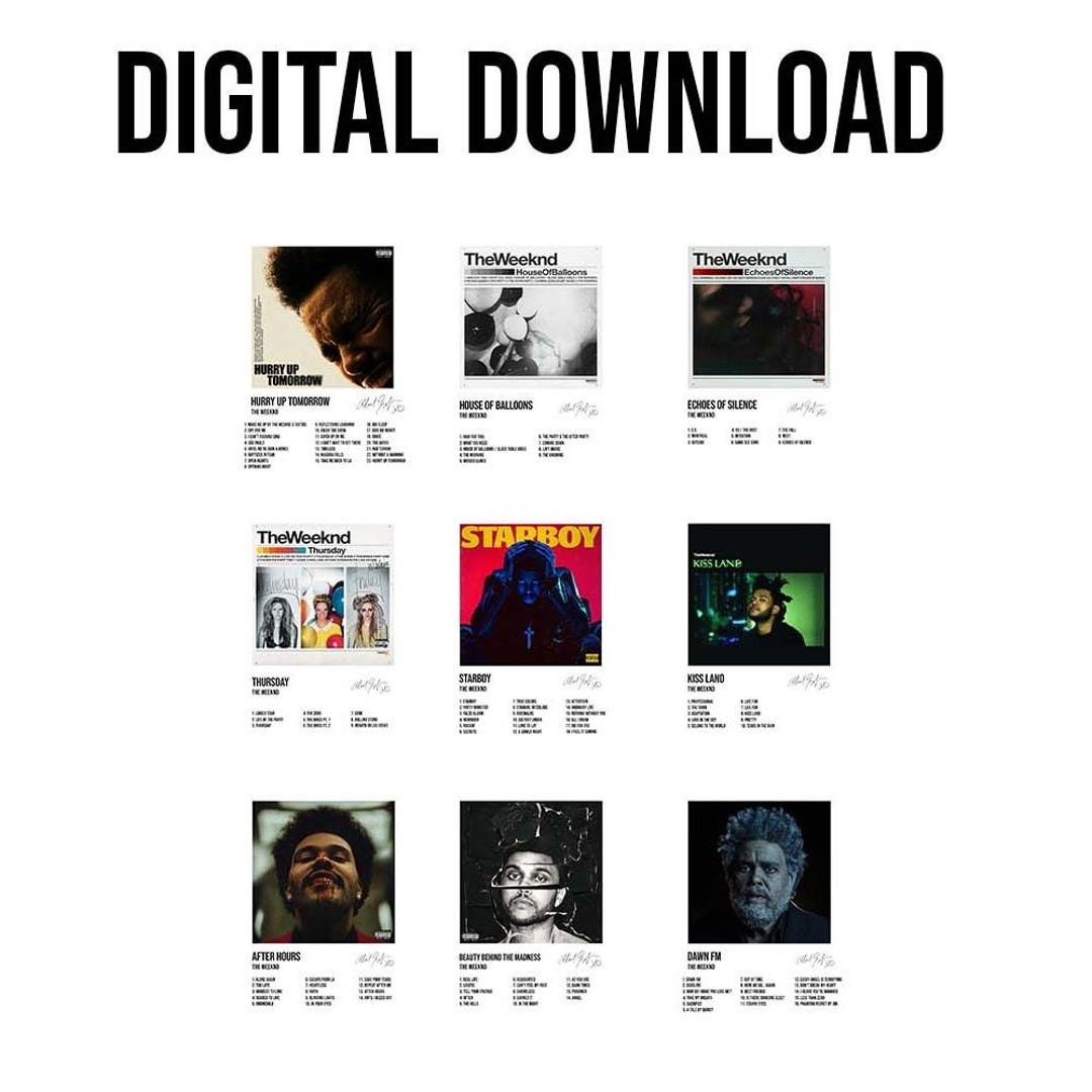 ALL the Weeknd Album Covers Poster Set | Digital Download Music Wall ...