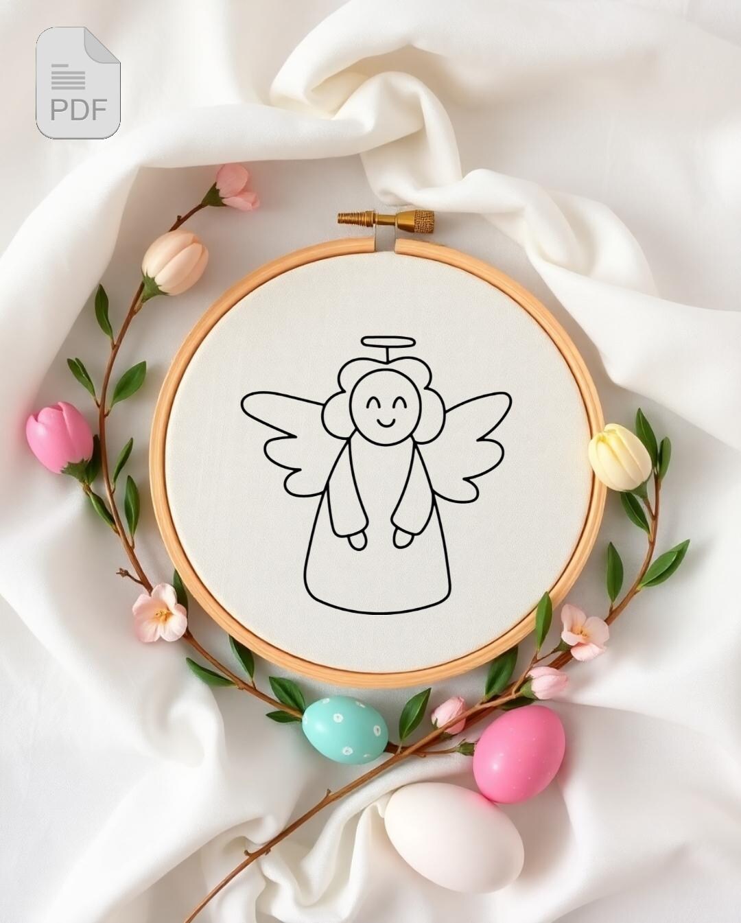 Simple Angel Embroidery, Angel Embroidery, Angel Embroidery Design ...