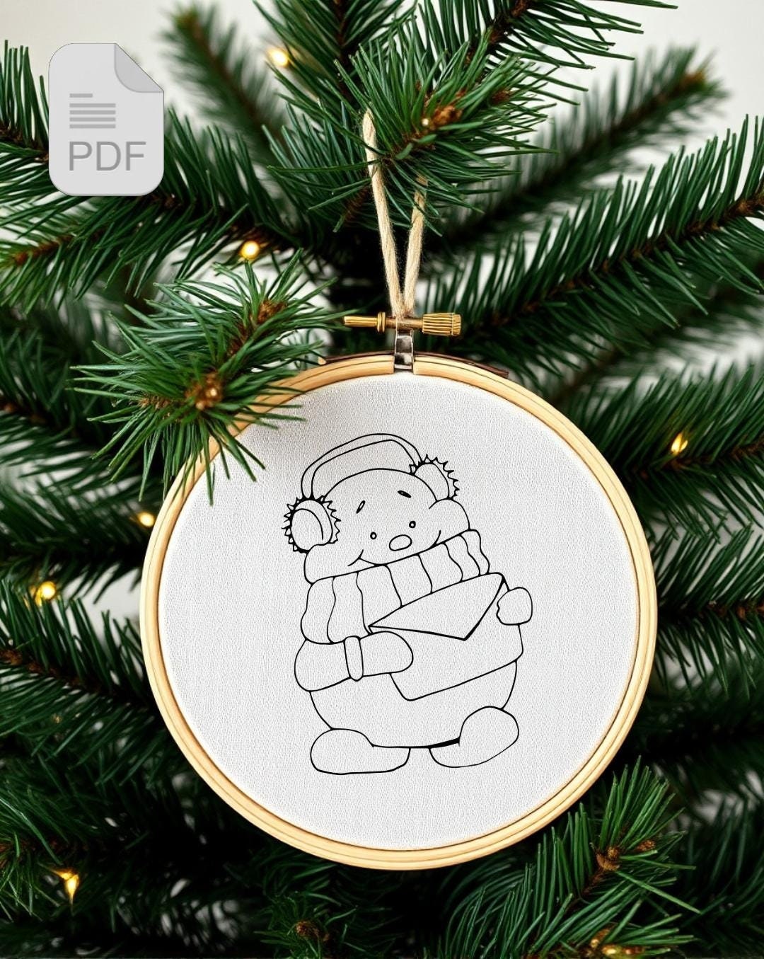 Cute Snowman Hand Embroidery Pdf Design, Snowman Embroidery, Winter ...