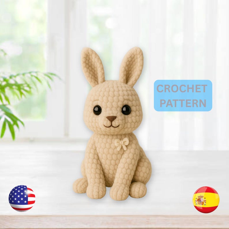 Crochet Pattern Realistic Mini Bunny Rabbit Amigurumi English & Spanish ...