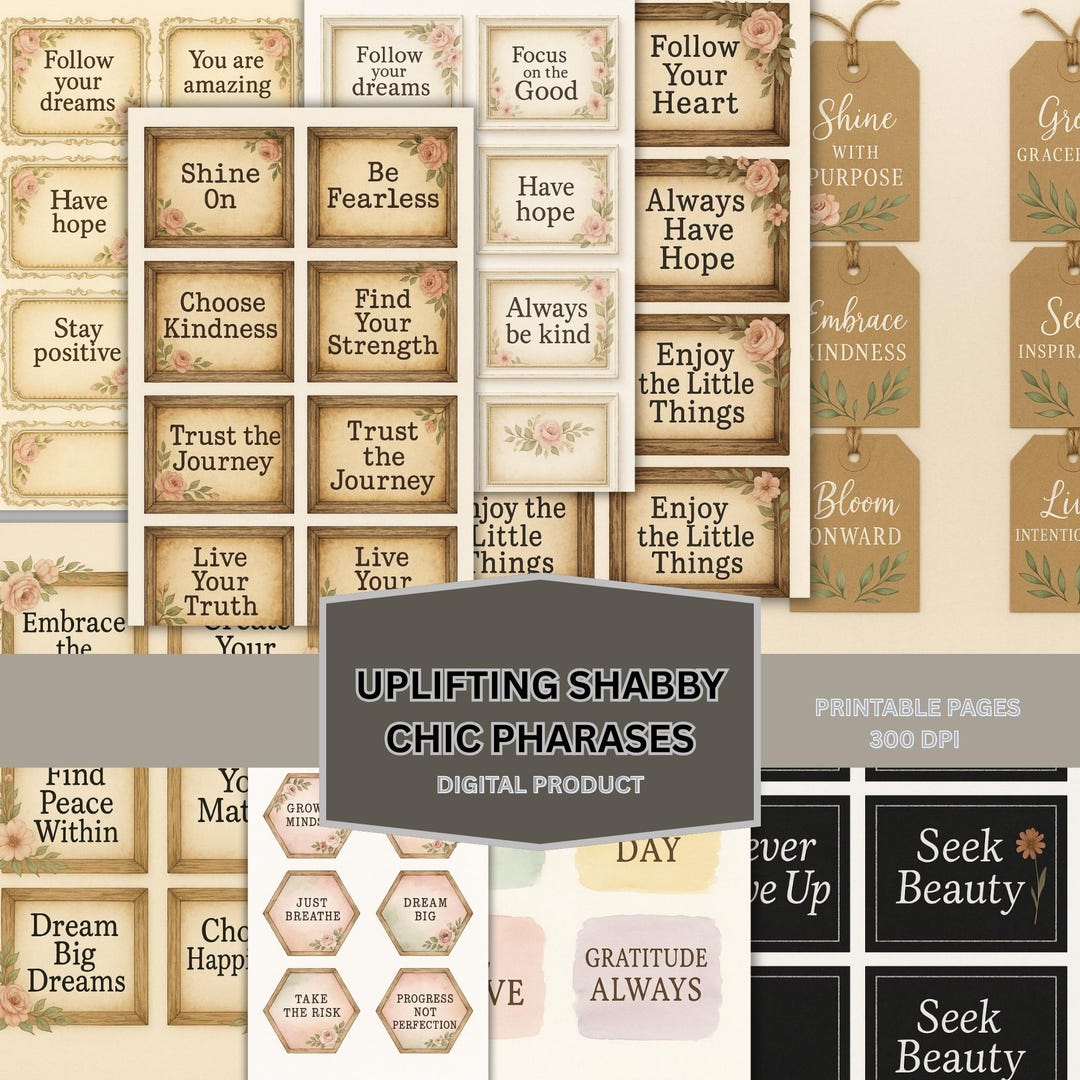 Positive Junk Journal Words, Inspirational Phrases, Printable Words ...