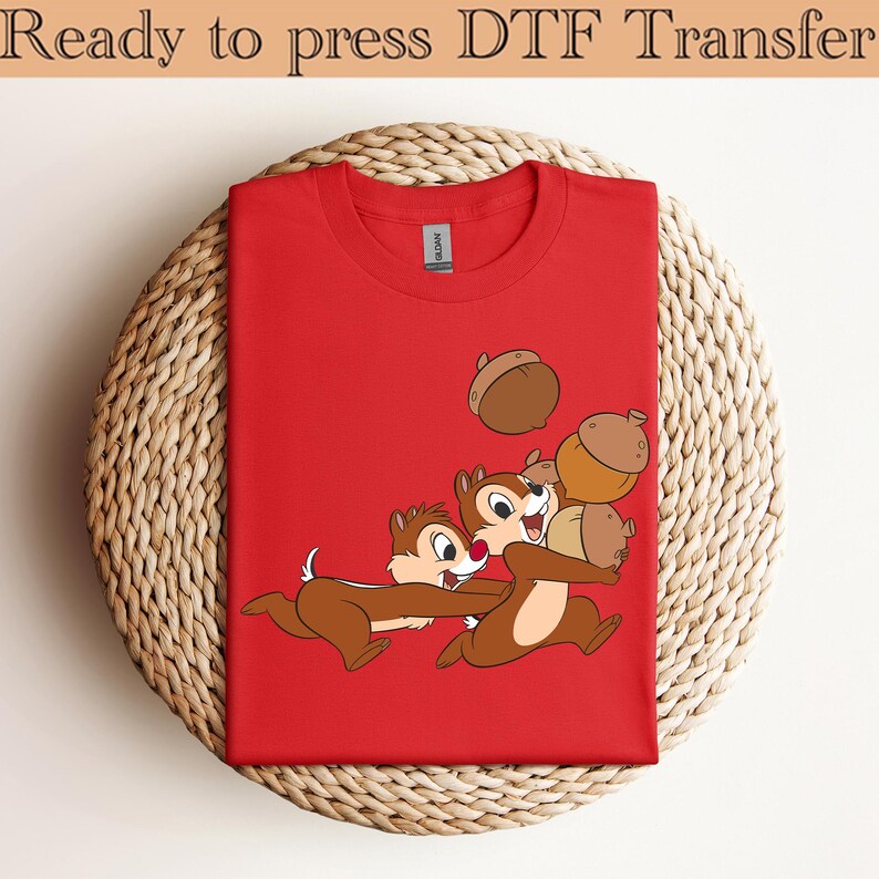 Cute Disney Chip ‘n Dale Chipmunks Acorn Run Dtf, WDW Magic Kingdom ...