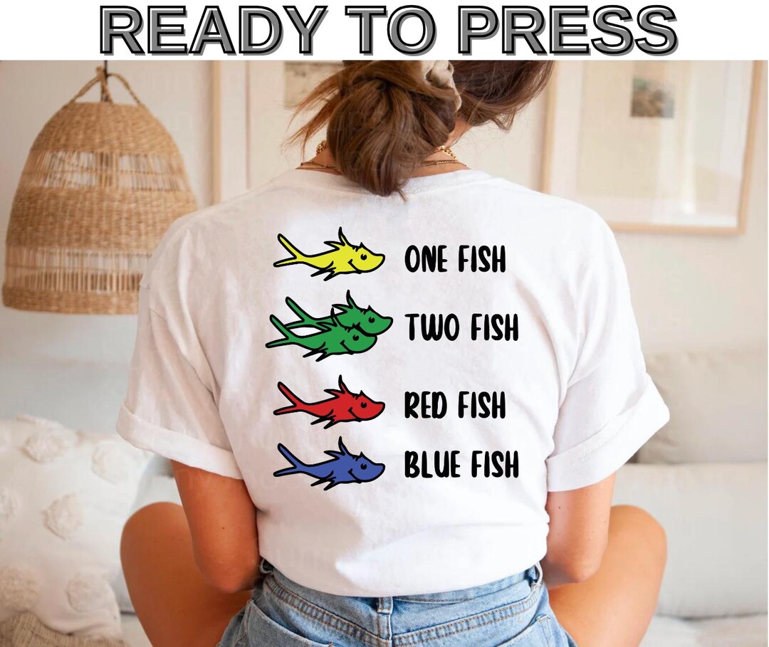 Dr. Seuss Day Dtf,one Fish Two Fish Red Fish Blue Fish Dtf, 100 Days ...