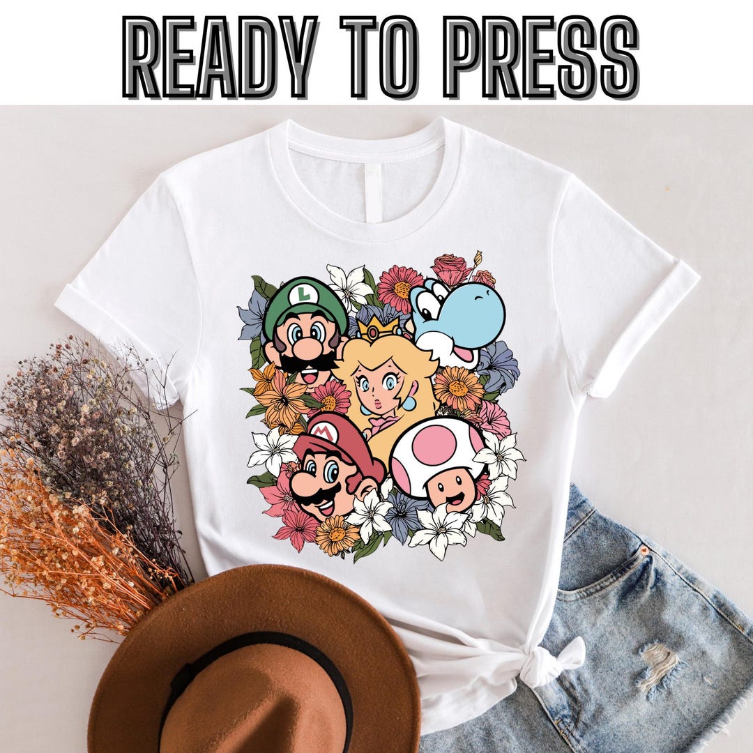 Return to Mario Floral Shirt, the Super Mario Bros Movie, Ready to ...