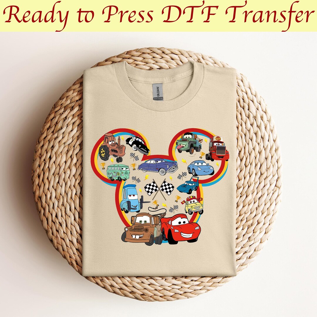 Pixar Cars Dtf, Disney Lightning Mcqueen Dtf, Mickey Head Dtf, Disney ...